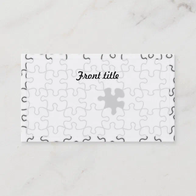 The Missing Puzzle Piece Pattern Business Card | Zazzle