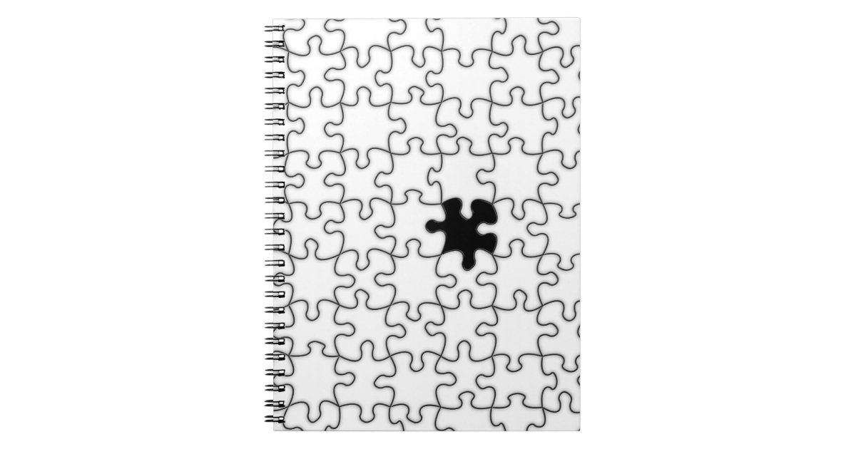 The Missing Puzzle Piece Pattern Notebook | Zazzle