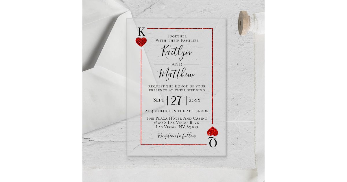 The Monogram Playing Card Wedding Collection Acrylic Invitations | Zazzle