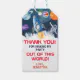 The Moon Space Theme Birthday Party Thank You Gift Tags | Zazzle