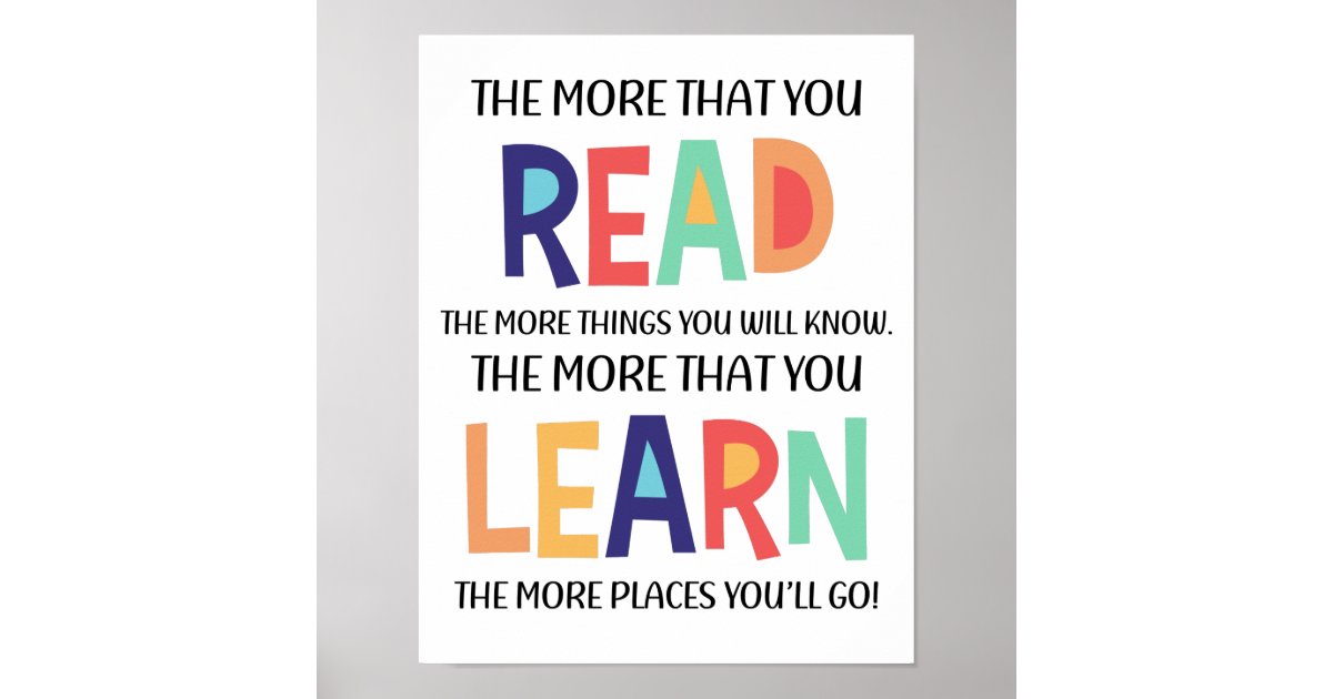 The More That You Read Kids Room Boho Poster | Zazzle