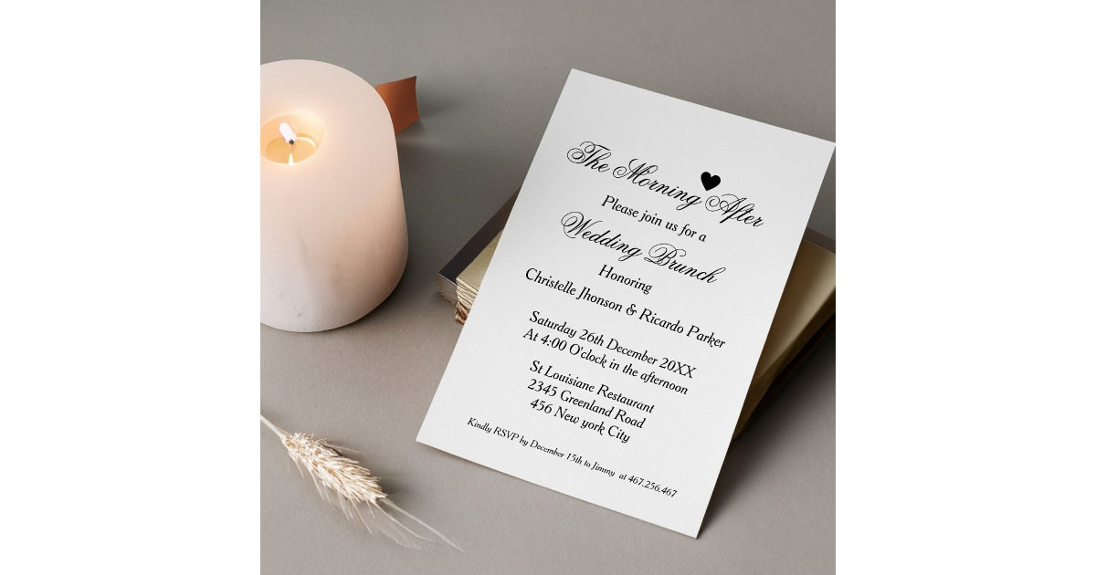 The morning after farewell wedding brunch party invitation | Zazzle