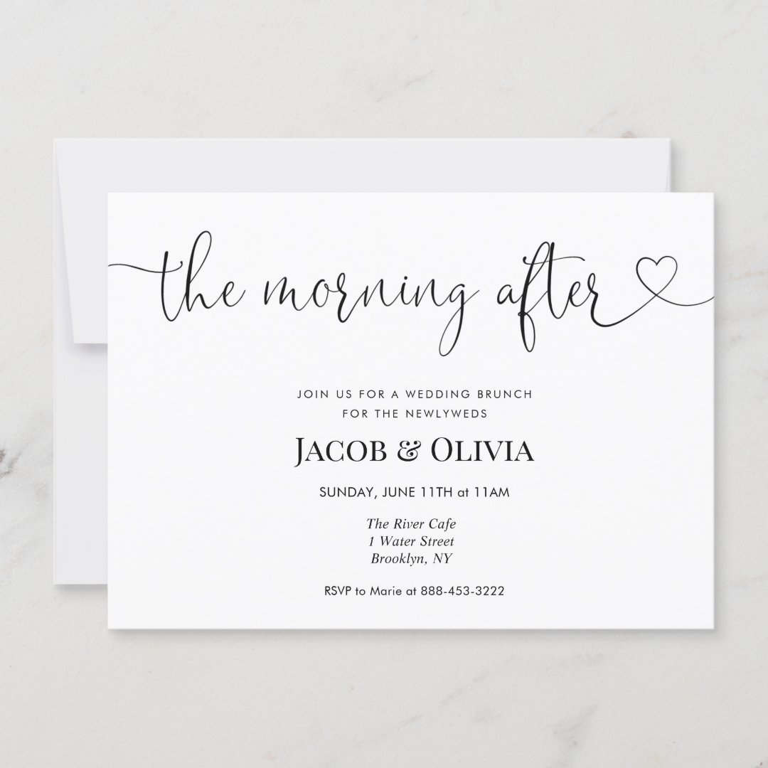 The Morning After Wedding Brunch Invitation | Zazzle