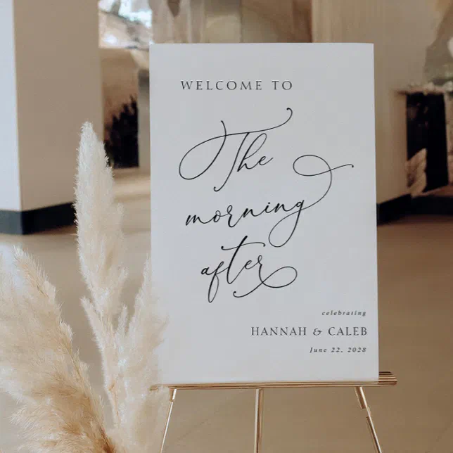 The Morning After Wedding Brunch Welcome Sign | Zazzle