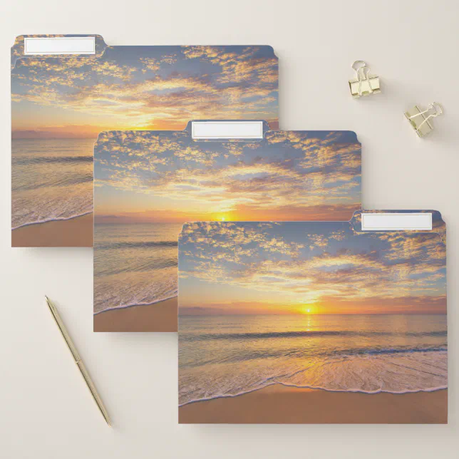The Morning Sun at Seaside File Folder | Zazzle