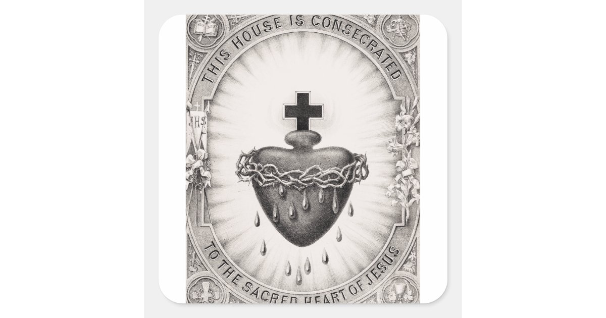 The Most Sacred Heart of Jesus Christ Square Sticker | Zazzle