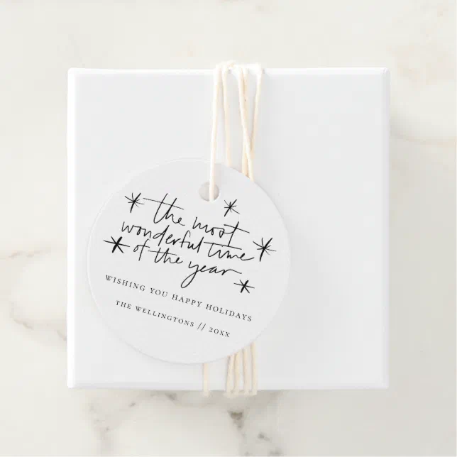 The Most Wonderful Time Of The Year Holiday Favor Tags | Zazzle