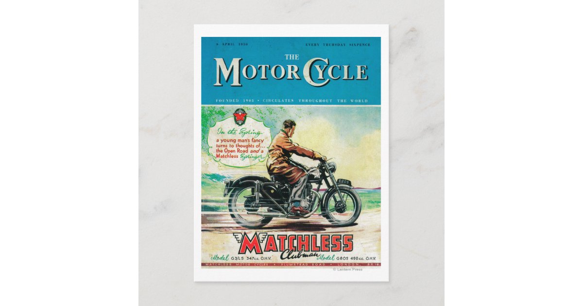 The Motor Cycle Magazine Cover Postcard | Zazzle