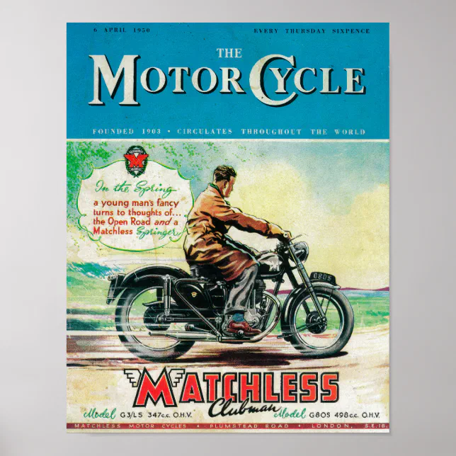 The Motor Cycle Magazine Cover Poster | Zazzle