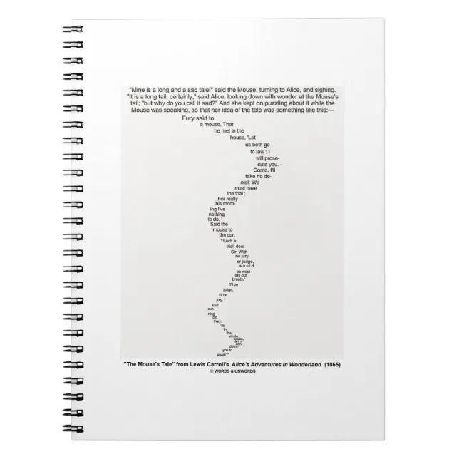 The Mouse's Tale by Lewis Carroll Wonderland Notebook | Zazzle