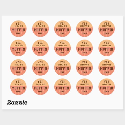 The muffin man funny sticker kids baking party | Zazzle