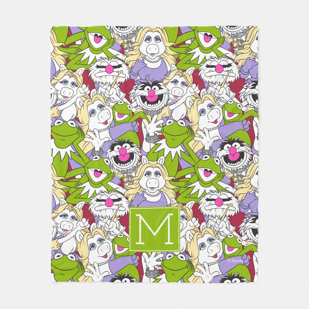The Muppets | Monogram Oversized Pattern Fleece Blanket | Zazzle