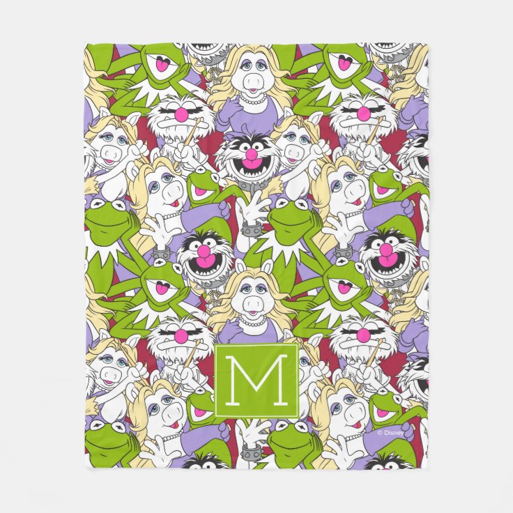 The Muppets | Monogram Oversized Pattern Fleece Blanket | Zazzle
