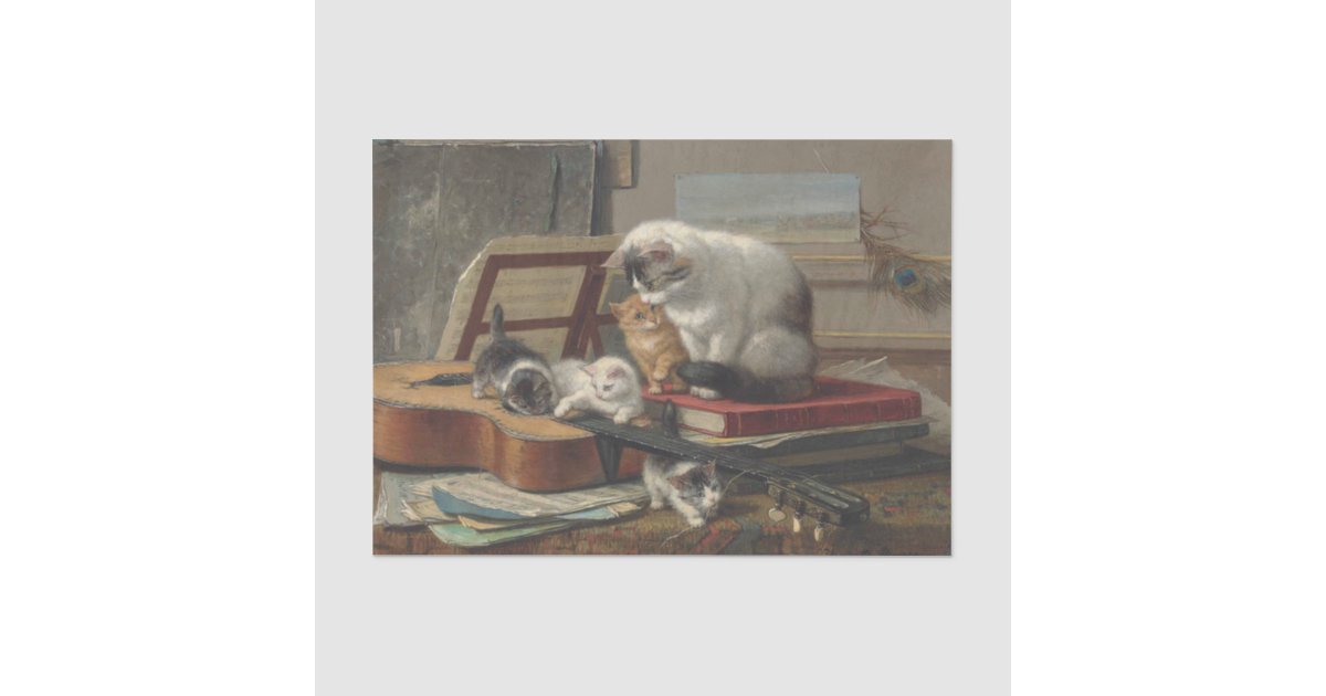 The Music Lesson by Henriette Ronner-Knip Tissue Paper | Zazzle