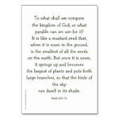 The Mustard Seed Parable prayer card | Zazzle