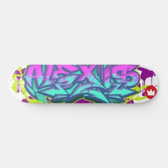 The name Alexis in graffiti Skateboard Deck | Zazzle