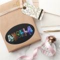 The Name Angela in Lights Oval Sticker | Zazzle