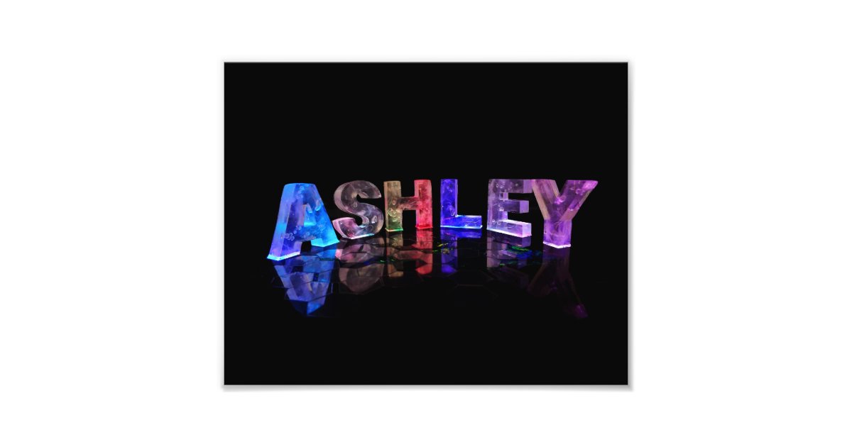 The Name Ashley in 3D Lights Photo Print | Zazzle