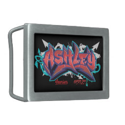 The name Ashley in graffiti-Hip-Hop Belt Buckles | Zazzle