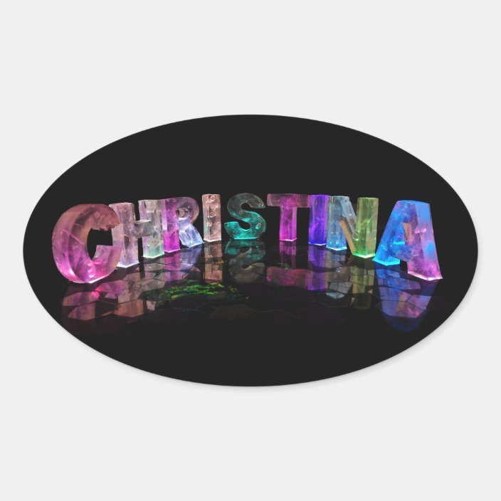 The Name Christina in Fancy Letters Oval Sticker | Zazzle.com