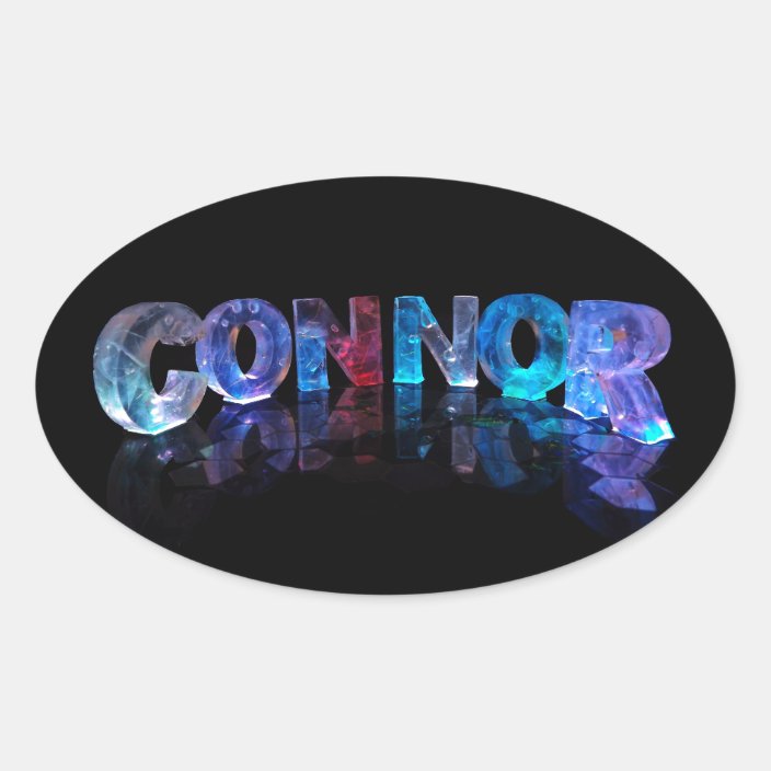 The Name Connor in 3D Lights Oval Sticker | Zazzle.com