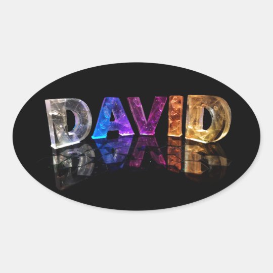The Name David in 3D Lights (Photograph) Oval Sticker | Zazzle.com