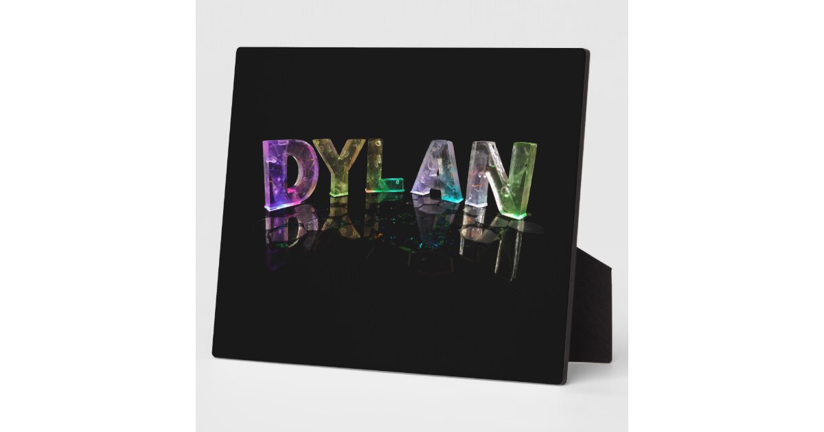 The Name Dylan in 3D Lights (Photograph) Plaque | Zazzle