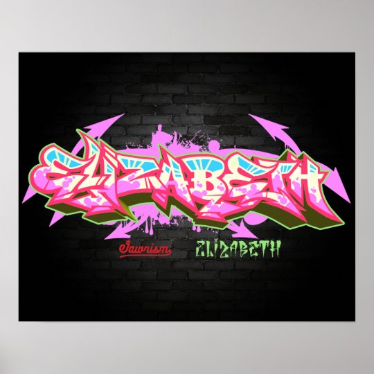 The name Elizabeth in graffiti Poster | Zazzle.com