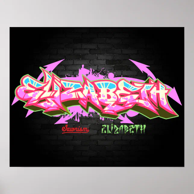 The name Elizabeth in graffiti Poster | Zazzle