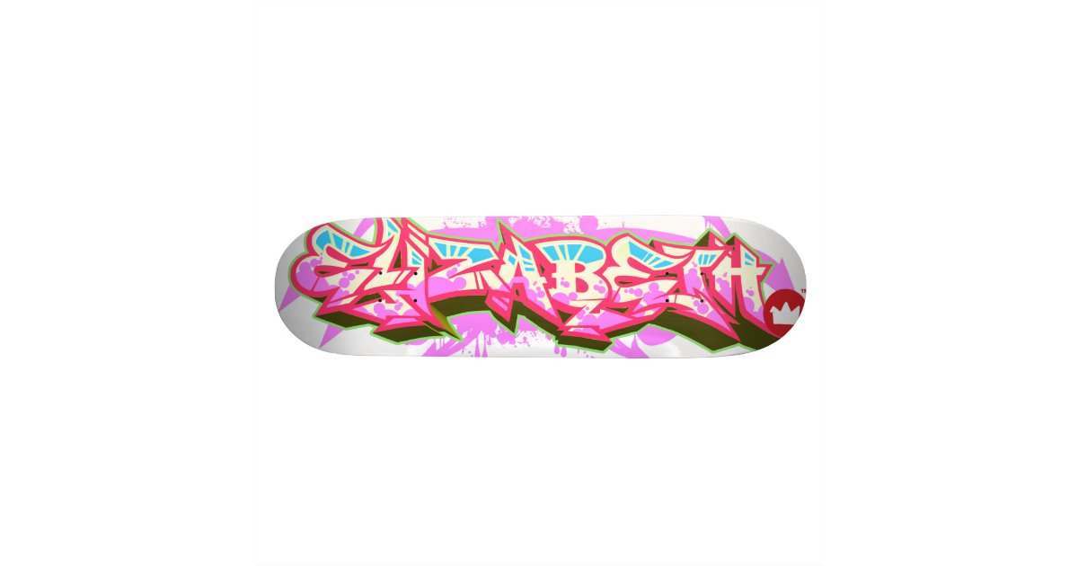 The name Elizabeth in graffiti Skateboard | Zazzle.com