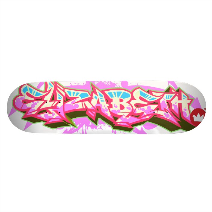 The name Elizabeth in graffiti Skateboard | Zazzle.com