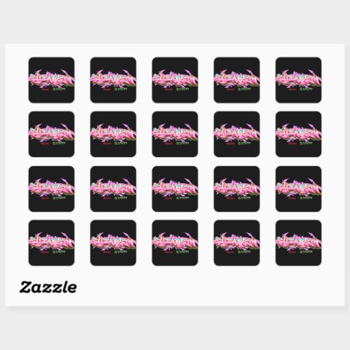 The name Elizabeth in graffiti-Sticker Square Sticker | Zazzle