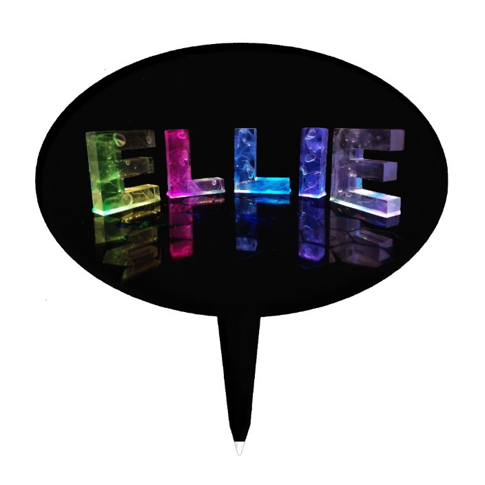 The Name Ellie in 3D Lights (Photograph) Cake Topper | Zazzle.com