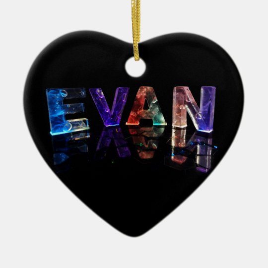 The Name Evan in 3D Lights (Photograph) Ceramic Ornament | Zazzle.com