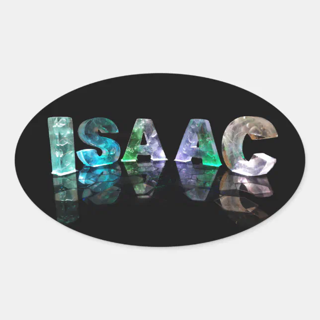 The Name Isaac in 3D Lights (Photograph) Oval Sticker | Zazzle
