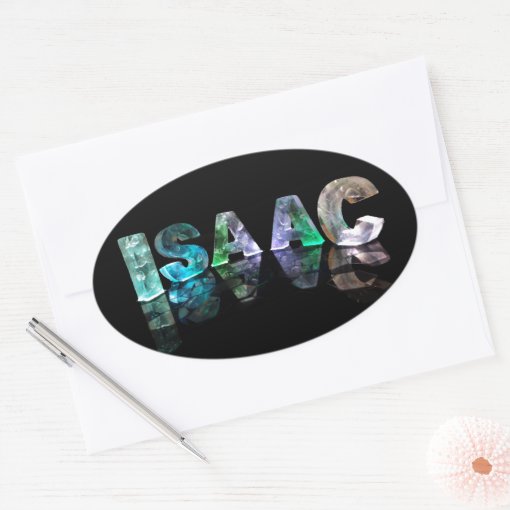 The Name Isaac in 3D Lights (Photograph) Oval Sticker | Zazzle