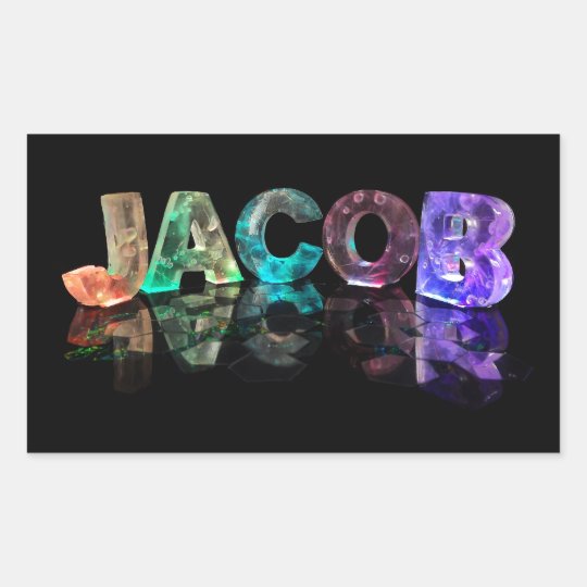 The Name Jacob in 3D Lights (Photograph) Rectangular Sticker | Zazzle.com