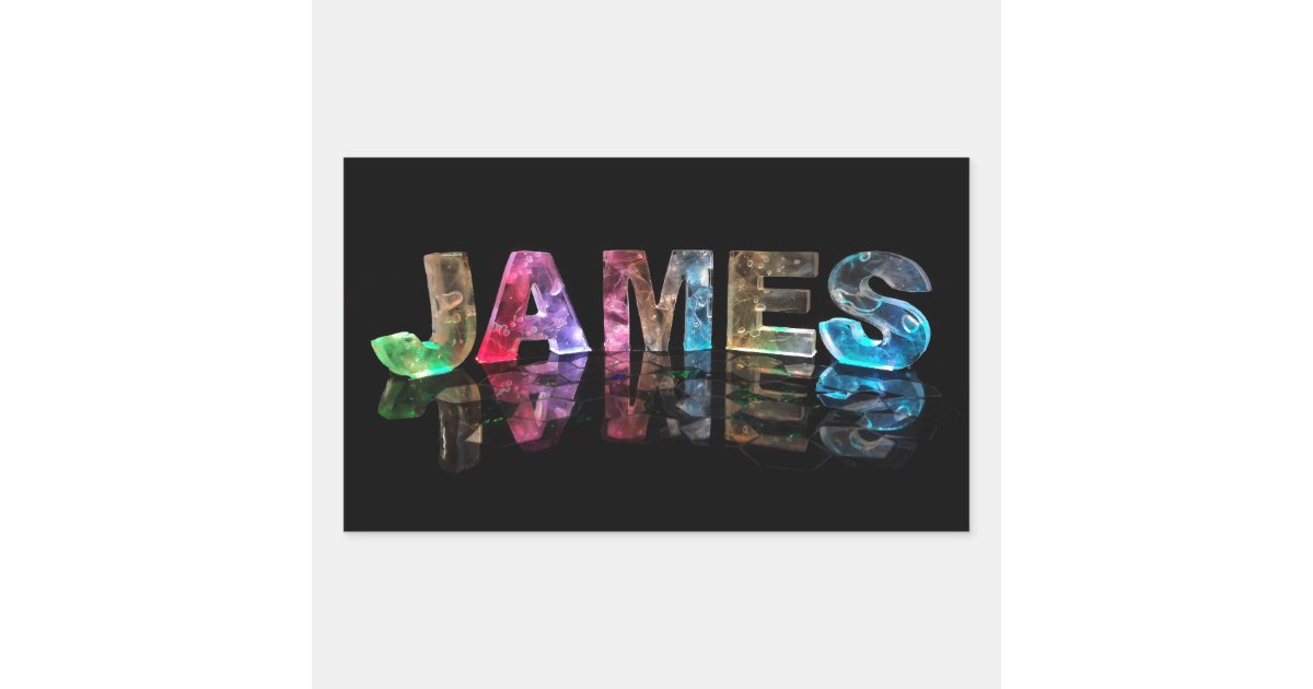 The Name James in 3D Lights (Photograph) Rectangular Sticker | Zazzle