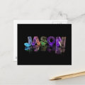 The Name Jason in 3D Lights (Photograph) Postcard | Zazzle