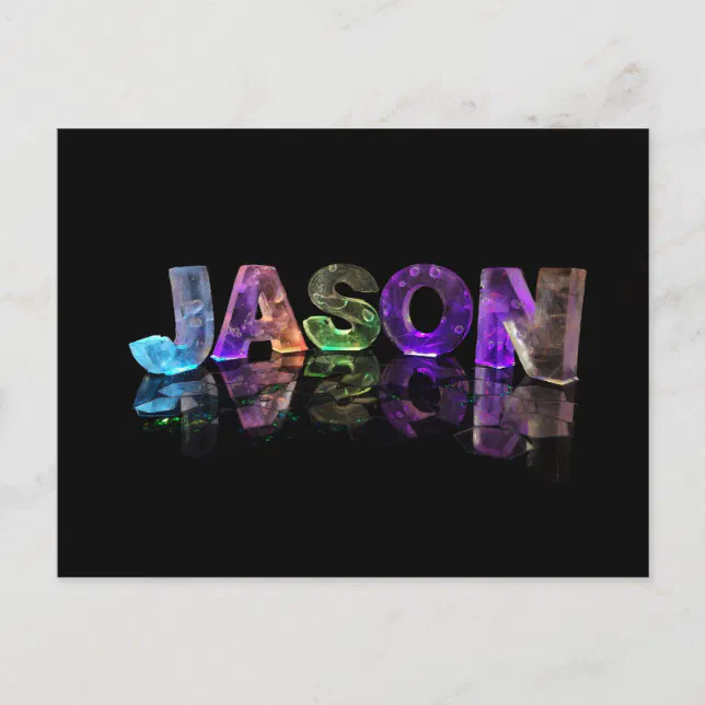 The Name Jason in 3D Lights (Photograph) Postcard | Zazzle