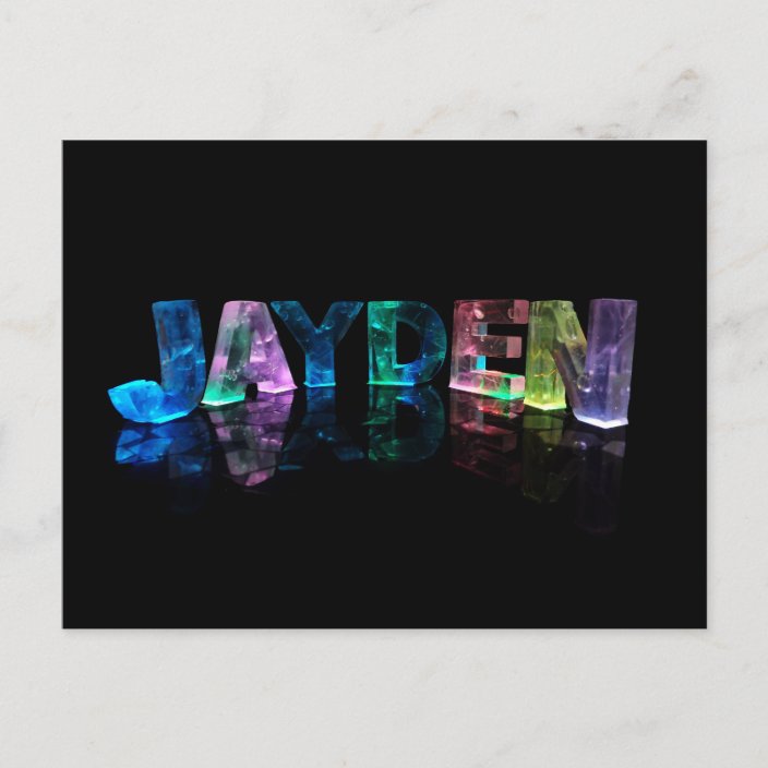 The Name Jayden in 3D Lights (Photograph) Postcard | Zazzle.com