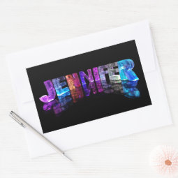The Name Jennifer in 3D Lights (Photograph) Rectangular Sticker | Zazzle