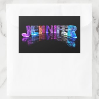 The Name Jennifer in 3D Lights (Photograph) Rectangular Sticker | Zazzle