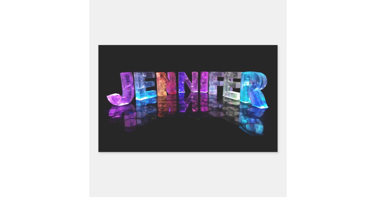 The Name Jennifer in 3D Lights (Photograph) Rectangular Sticker | Zazzle
