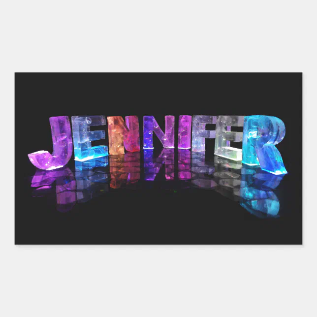The Name Jennifer in 3D Lights (Photograph) Rectangular Sticker | Zazzle