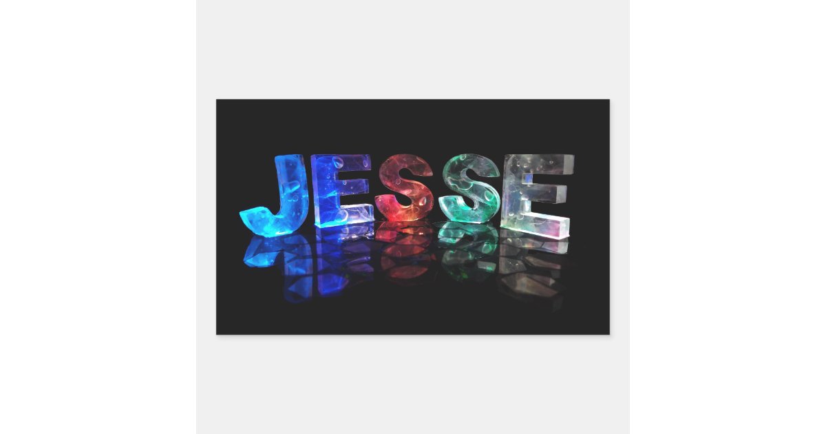 The Name Jesse in 3D Lights (Photograph) Rectangular Sticker | Zazzle