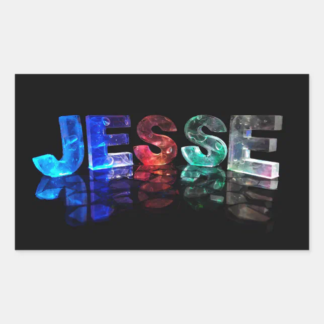 The Name Jesse in 3D Lights (Photograph) Rectangular Sticker | Zazzle