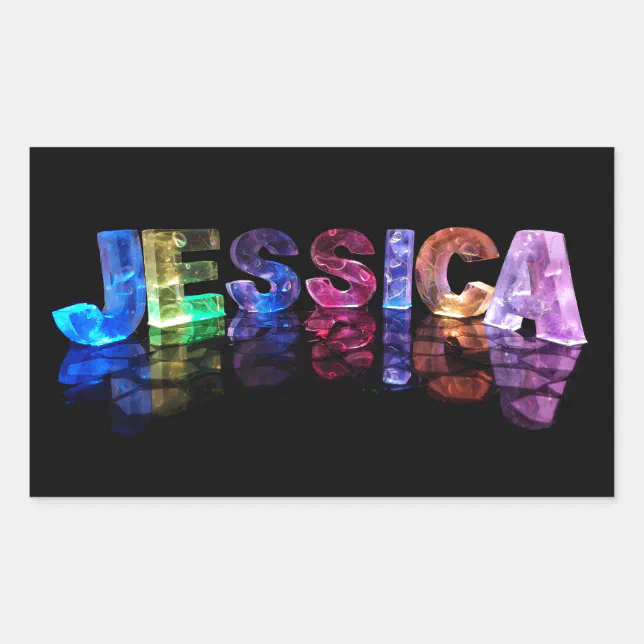 The Name Jessica in 3D Lights (Photograph) Rectangular Sticker | Zazzle