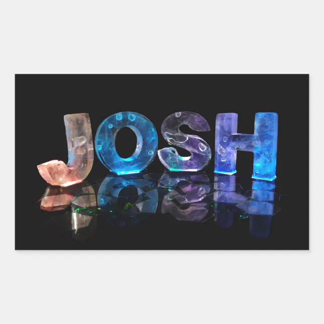 The Name Josh in 3D Lights (Photograph) Rectangular Sticker | Zazzle