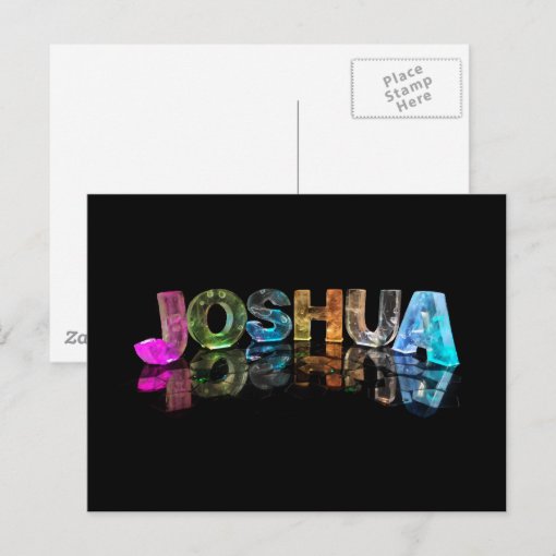 The Name Joshua in 3D Lights (Photograph) Postcard | Zazzle